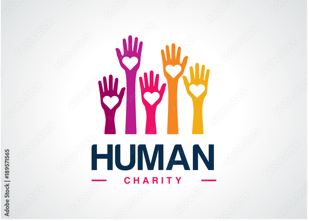 Human Charity Logo Template Design Vector, Emblem, Design Concept ...
