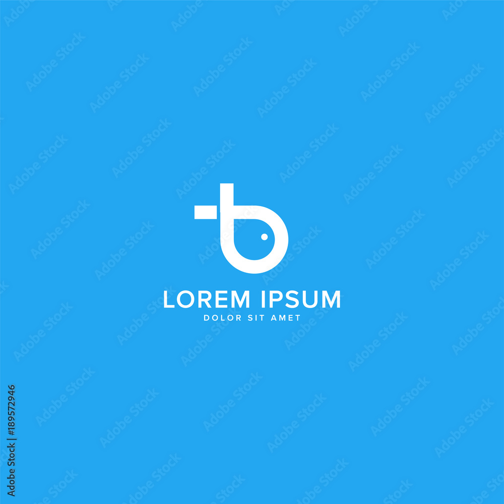 letter b and fish logo Stock Vector | Adobe Stock