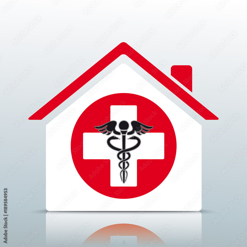 Arztpraxis Symbol mit Äskulapstab Stock-Vektorgrafik | Adobe Stock