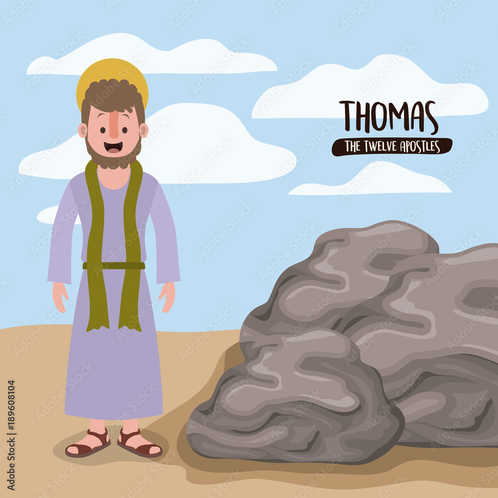 the twelve apostles poster with thomas in scene in desert next to the ...