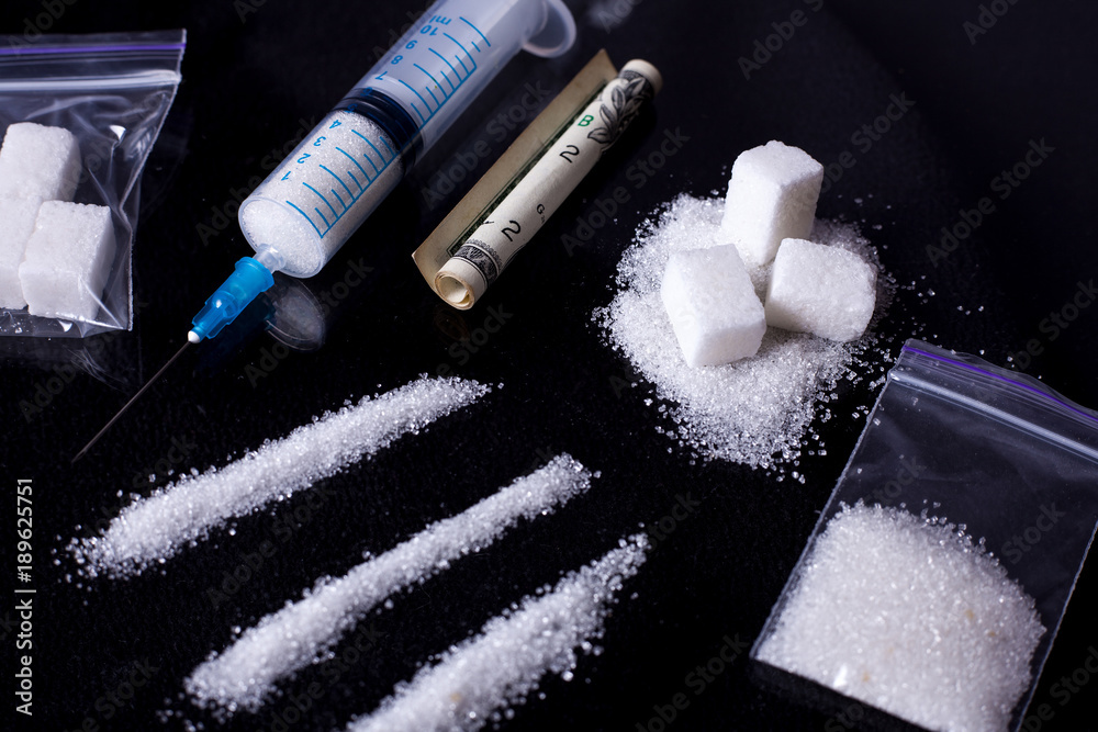 Sugar addict. Addiction of sweets and fast carbohydrates. Lines of ...