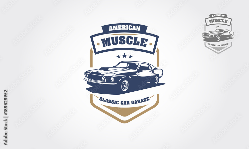 American Muscle Classic Car Garage Logo Design. This logo can be used ...