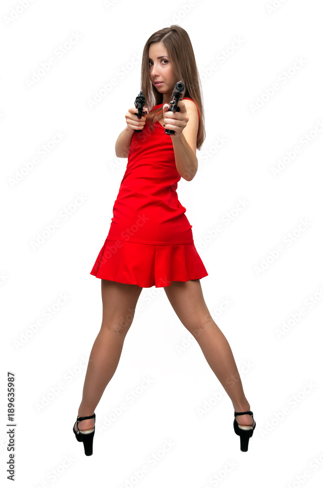 The Spy Special Agent Girl Back View Secret Service Dangerous Sexy Woman In Red Dress In