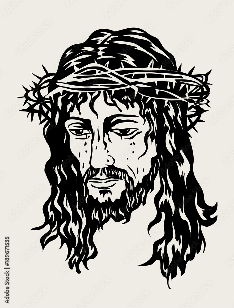 Jesus the Savior Sketch Drawing, art vector design Stock Vector | Adobe ...