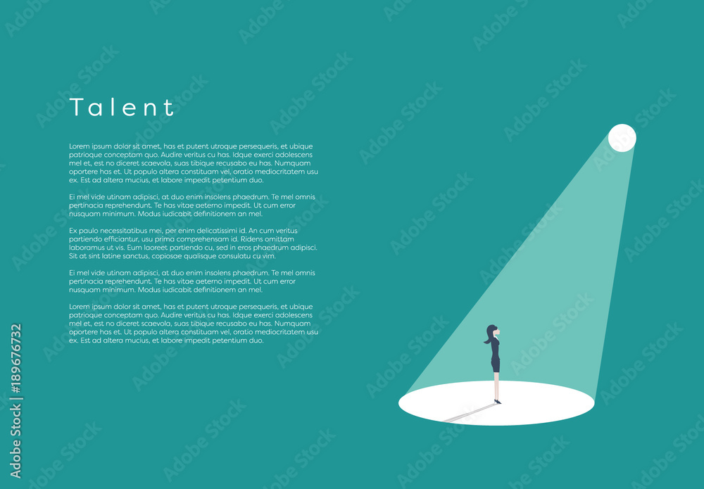 Businesswoman in Spotlight Infographic Stock Template | Adobe Stock