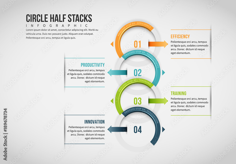 Half Circle Chain Infographic 3 Stock Template | Adobe Stock