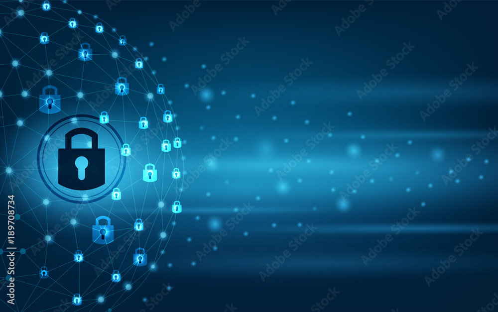 Earth sphere network lock security system background Communications ...