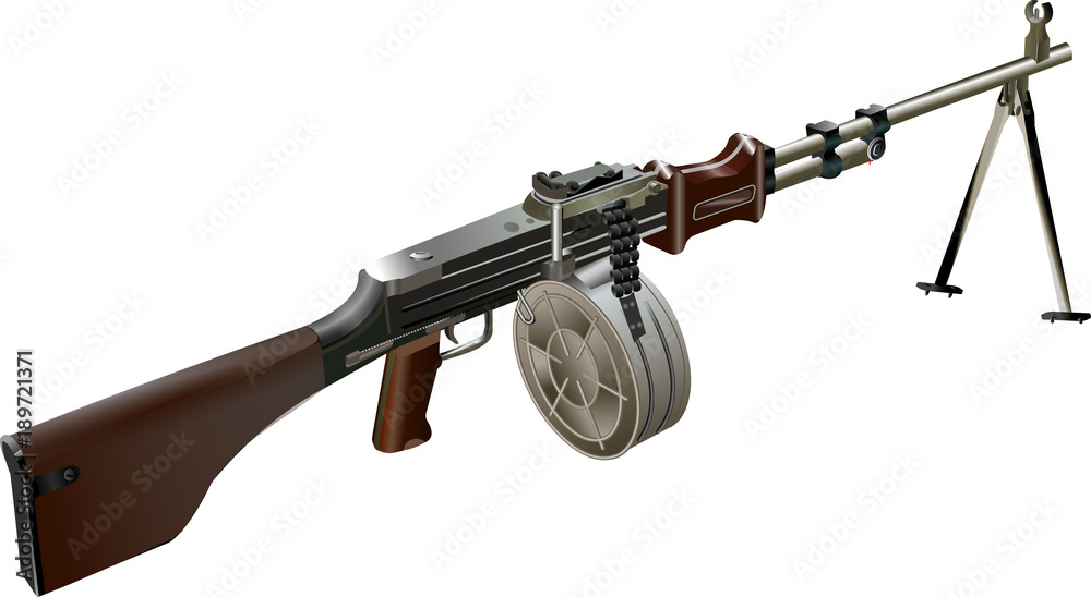Machine Gun vector illustration isolated on white background Stock ...