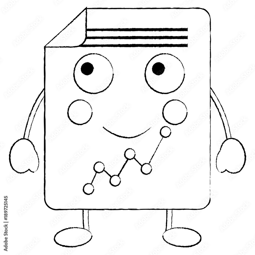 document sheet graph kawaii cartoon vector illustration sketch design ...