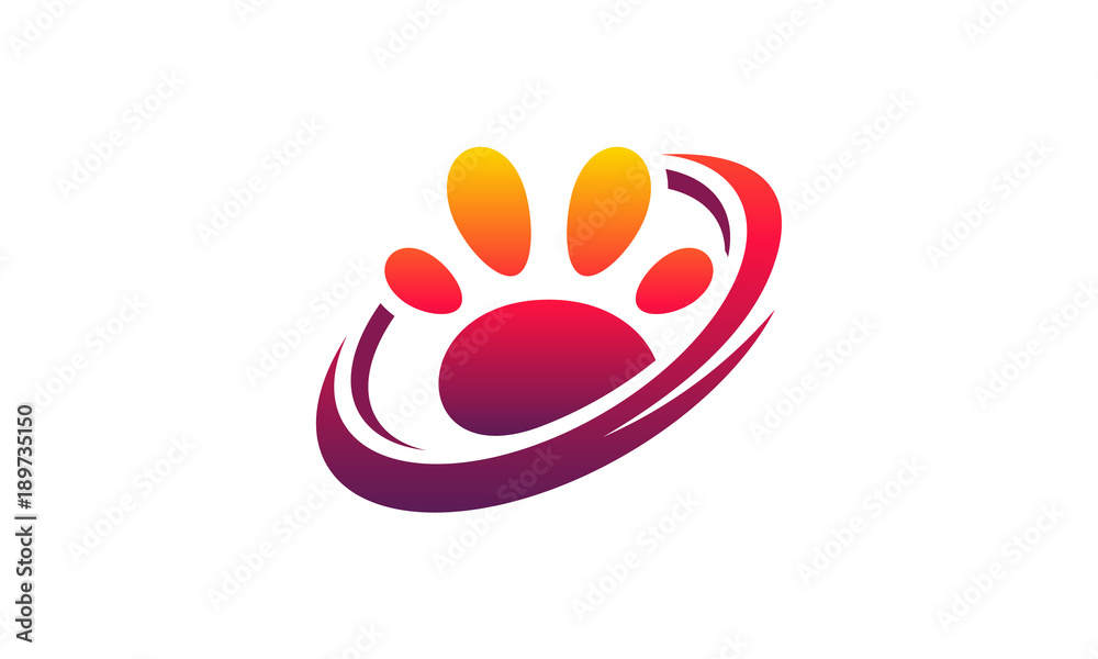 Iconic Animal Paw logo design template, Animal Pet Shield logo designs ...