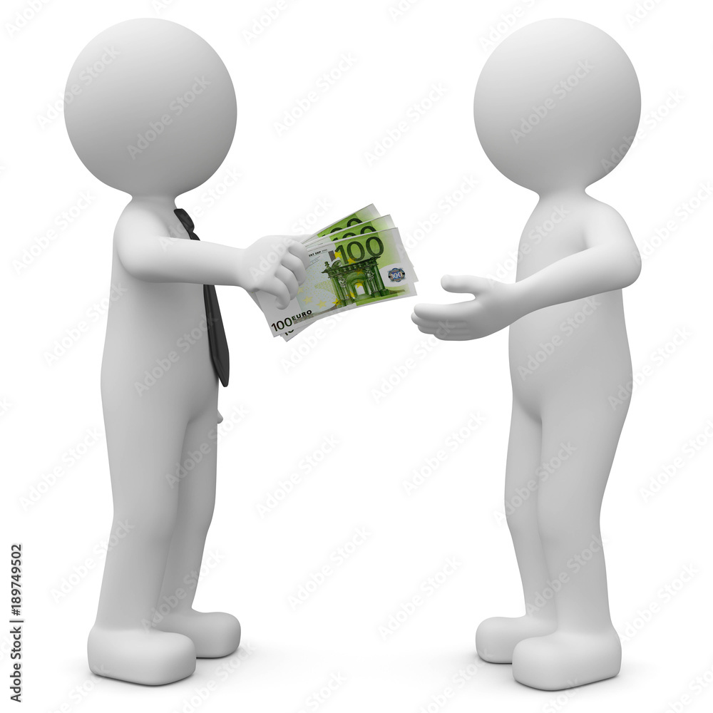 3d Männchen Bezahlung Stock-Illustration | Adobe Stock