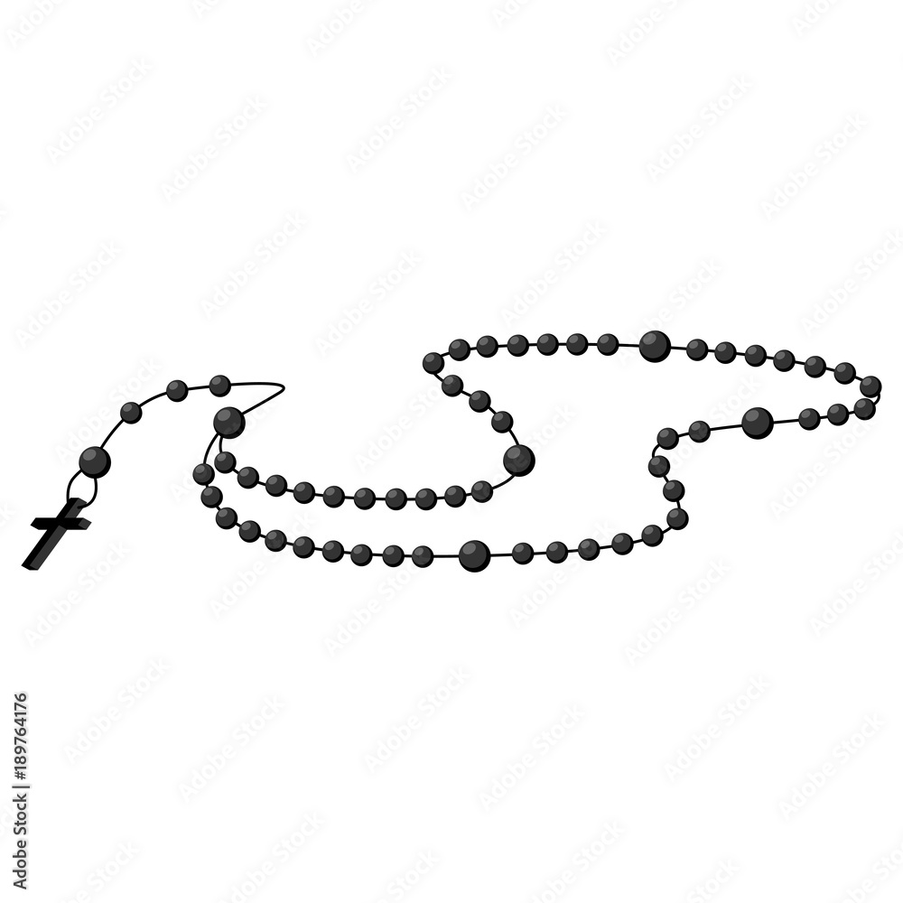 Holy rosary beads vector illustration. Prayer Catholic chaplet with a ...