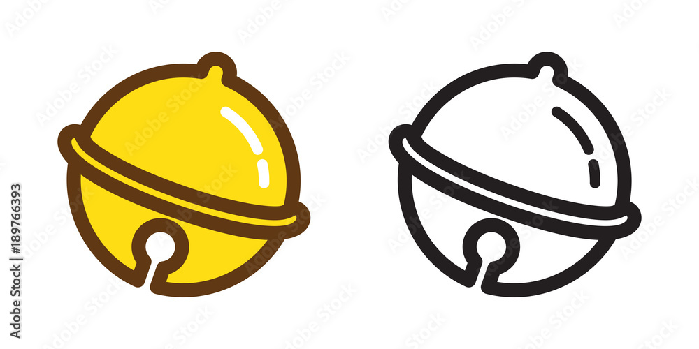 Bell vector christmas icon logo cartoon illustration ringing character ...