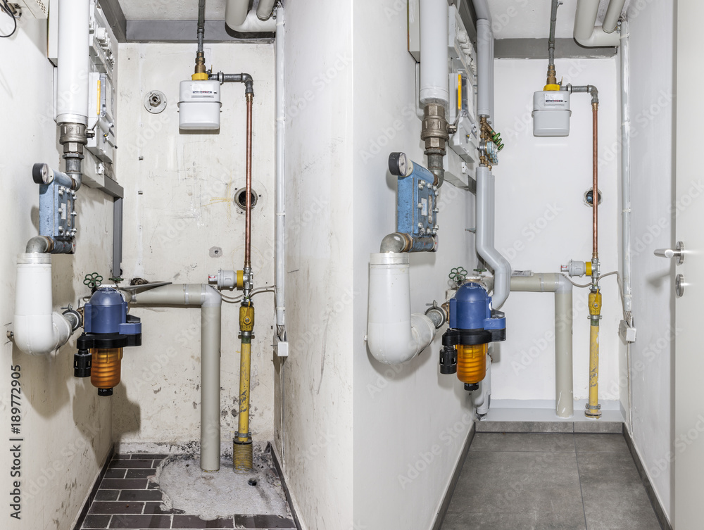 Technikraum Vorher- Nachher Stock Photo | Adobe Stock