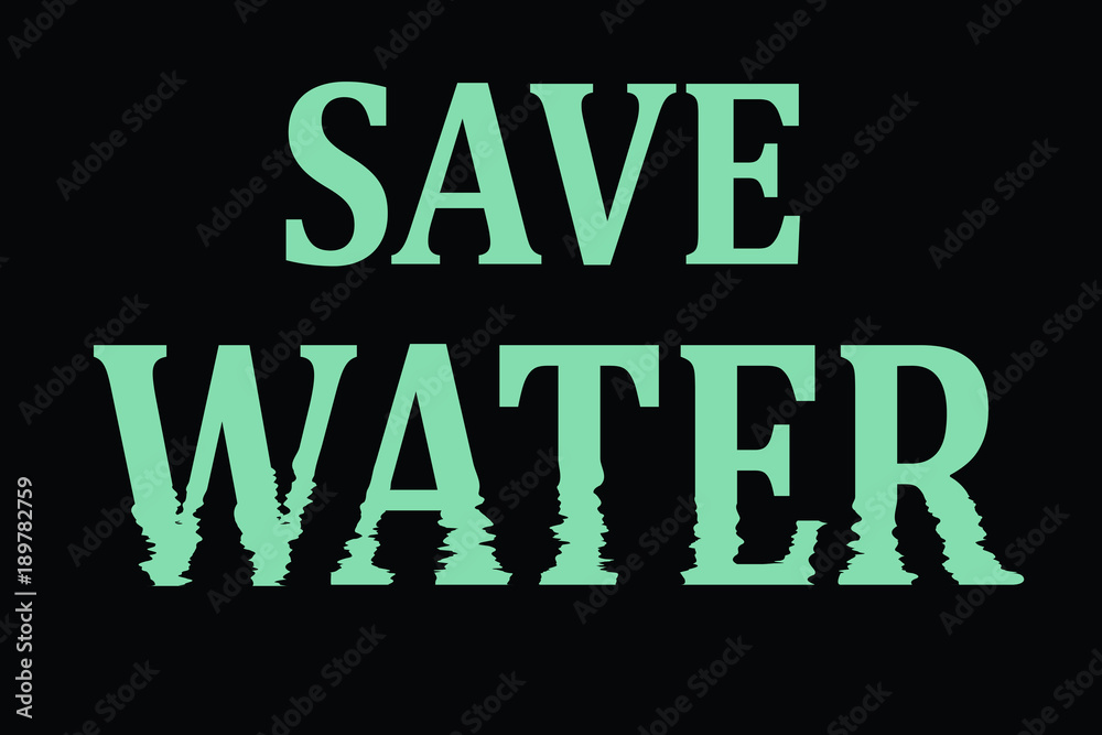 save water icon - ecology concept - black background Stock Vector ...