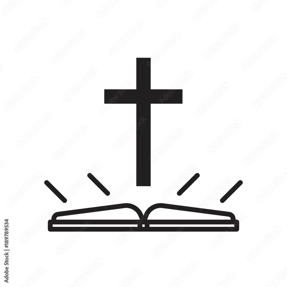 Holy Bible icon with the cross Stock Vector | Adobe Stock