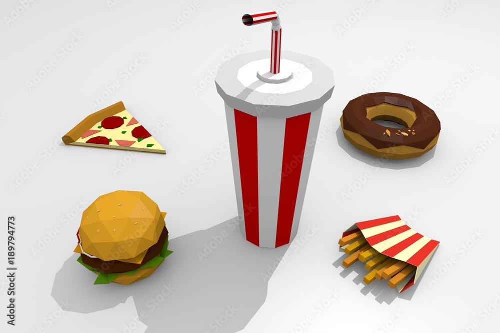 Lowpoly fast food render 3d Stock Illustration | Adobe Stock Lowpoly fast food render 3d Stock Illustration | Adobe Stock