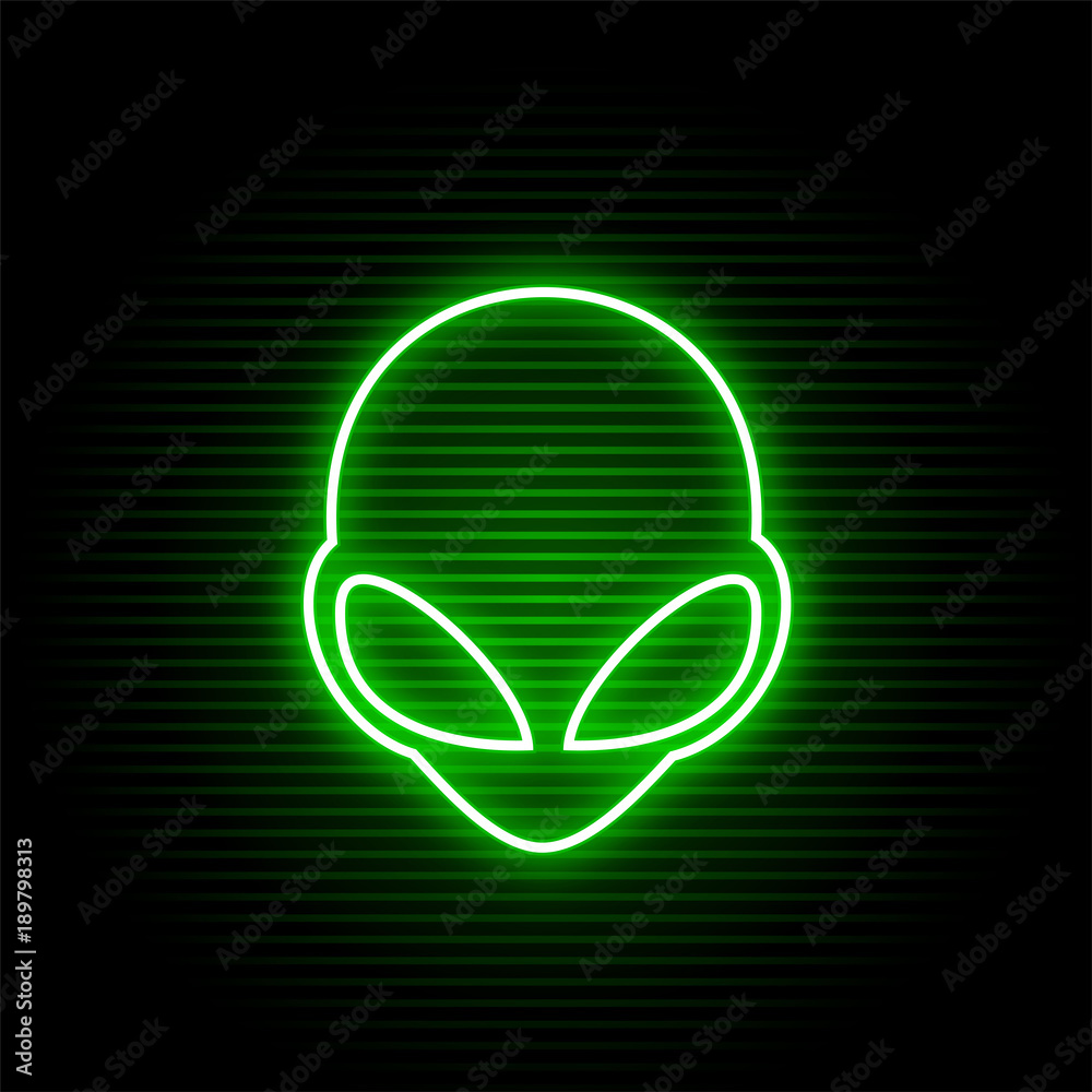 neon alien face Stock Vector | Adobe Stock