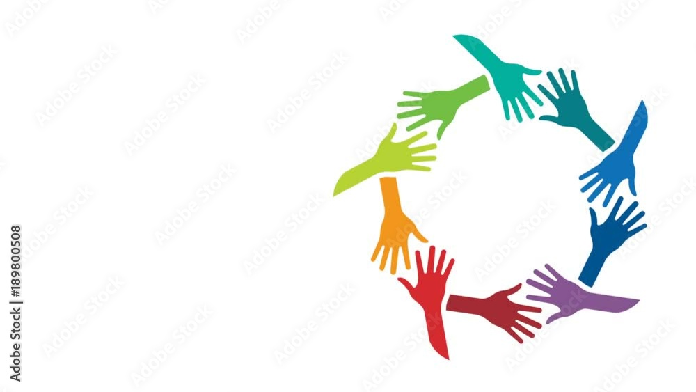 People Supported Hands out Together. Video Animation Stock Video ...