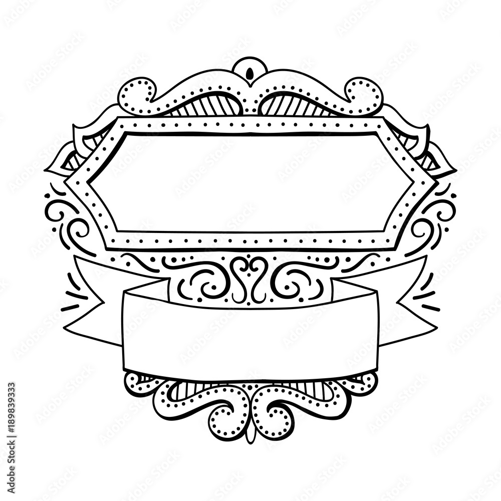 Vector calligraphy ornamental decorative frame, hand drawn banner ...