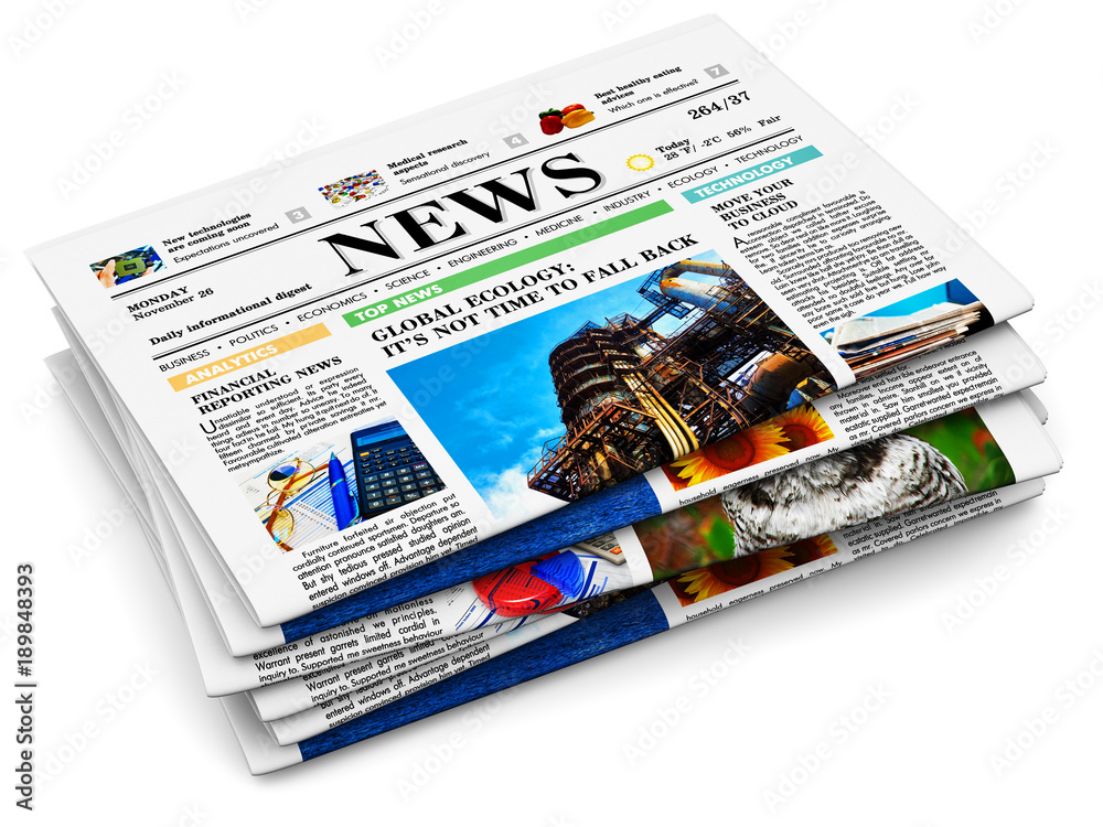 Stack of newspapers Stock Illustration | Adobe Stock