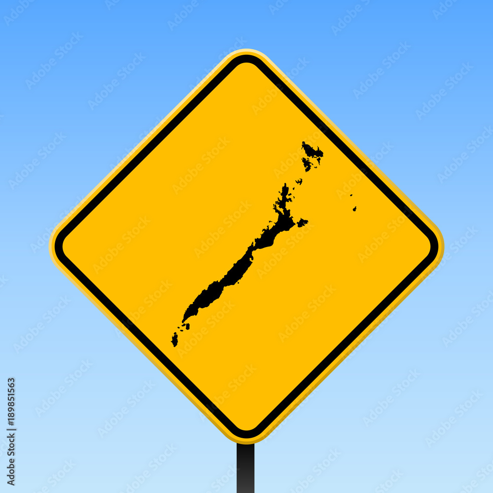 Palawan map on road sign. Square poster with Palawan island map on ...