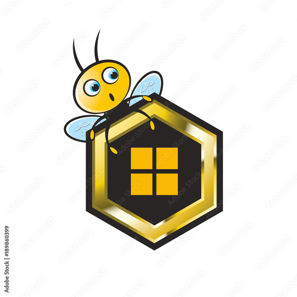 surprised bee on beehive vector cartoon Stock Vector | Adobe Stock