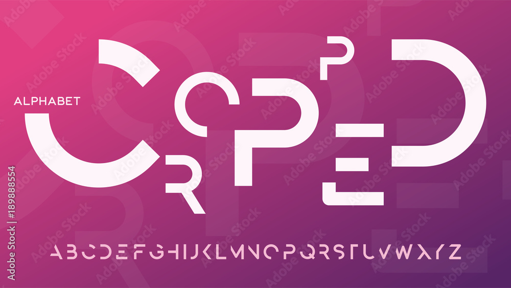 Minimalist cropped decorative typeface design Stock Vector | Adobe Stock