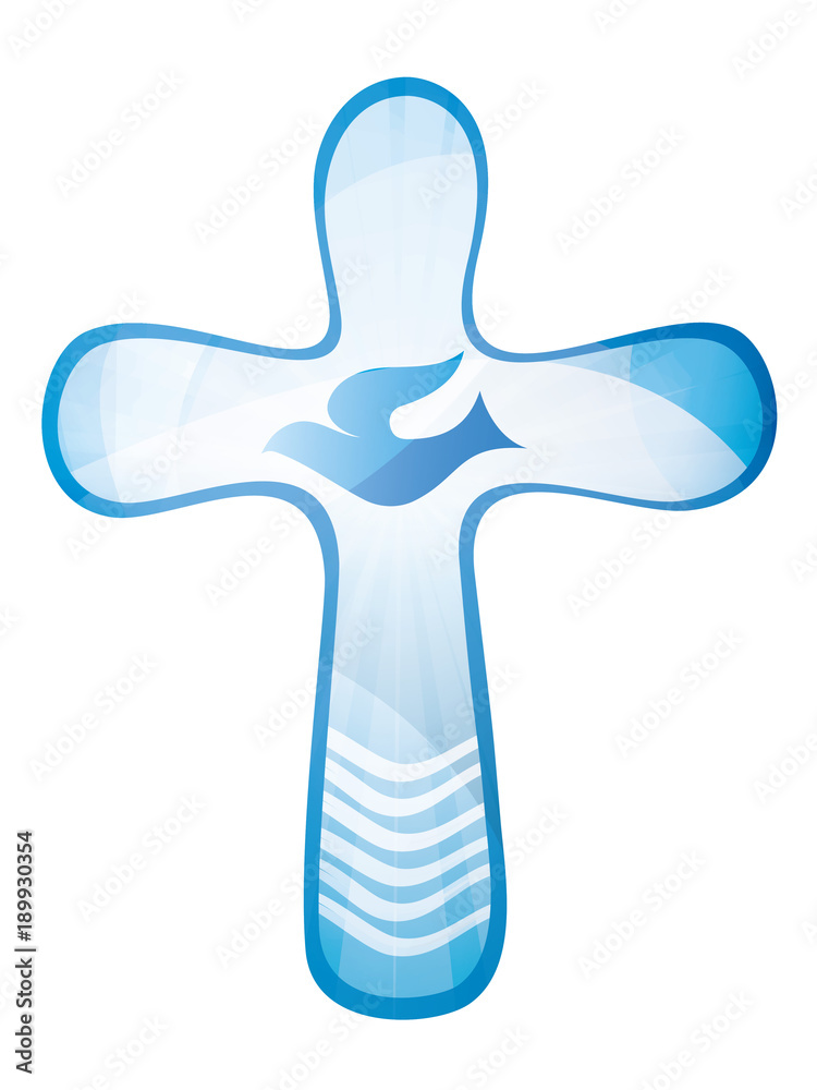 Blue Baptism Cross Clip Art