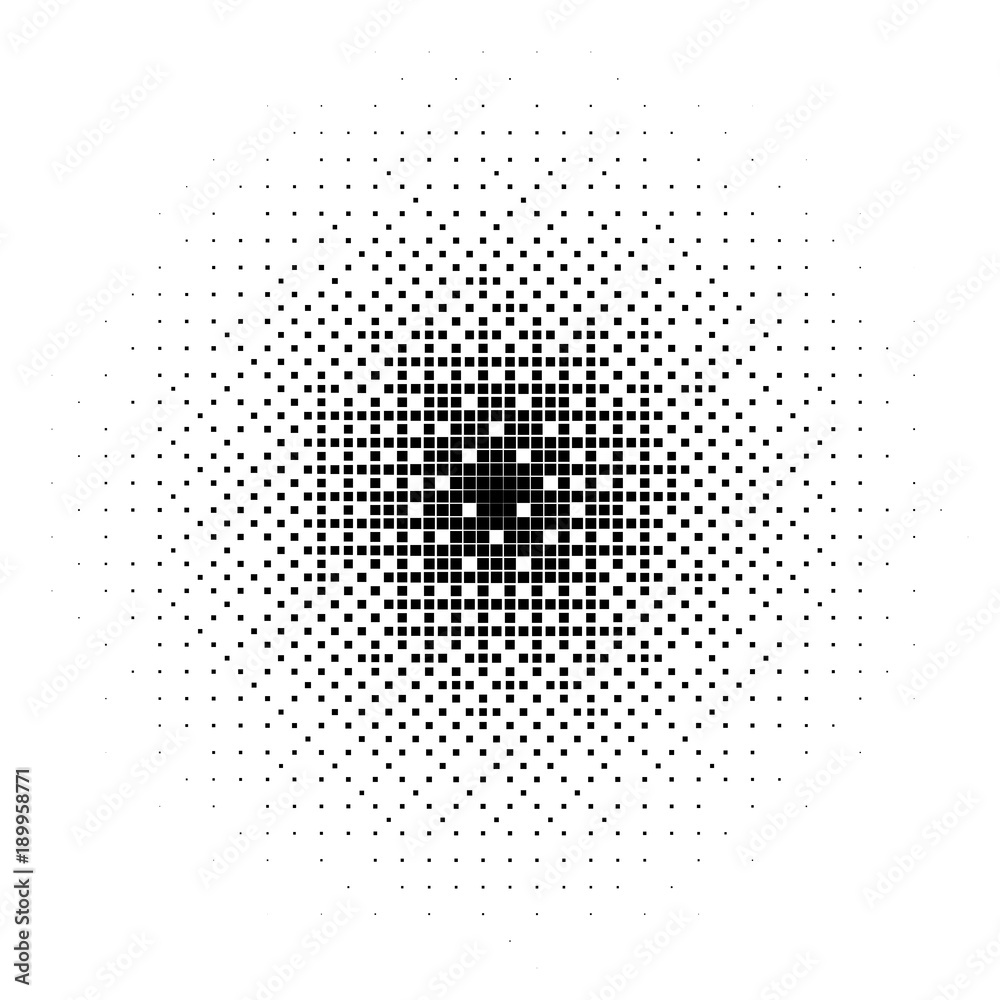 Vector black square halftone effect on white background. Stock Vector ...