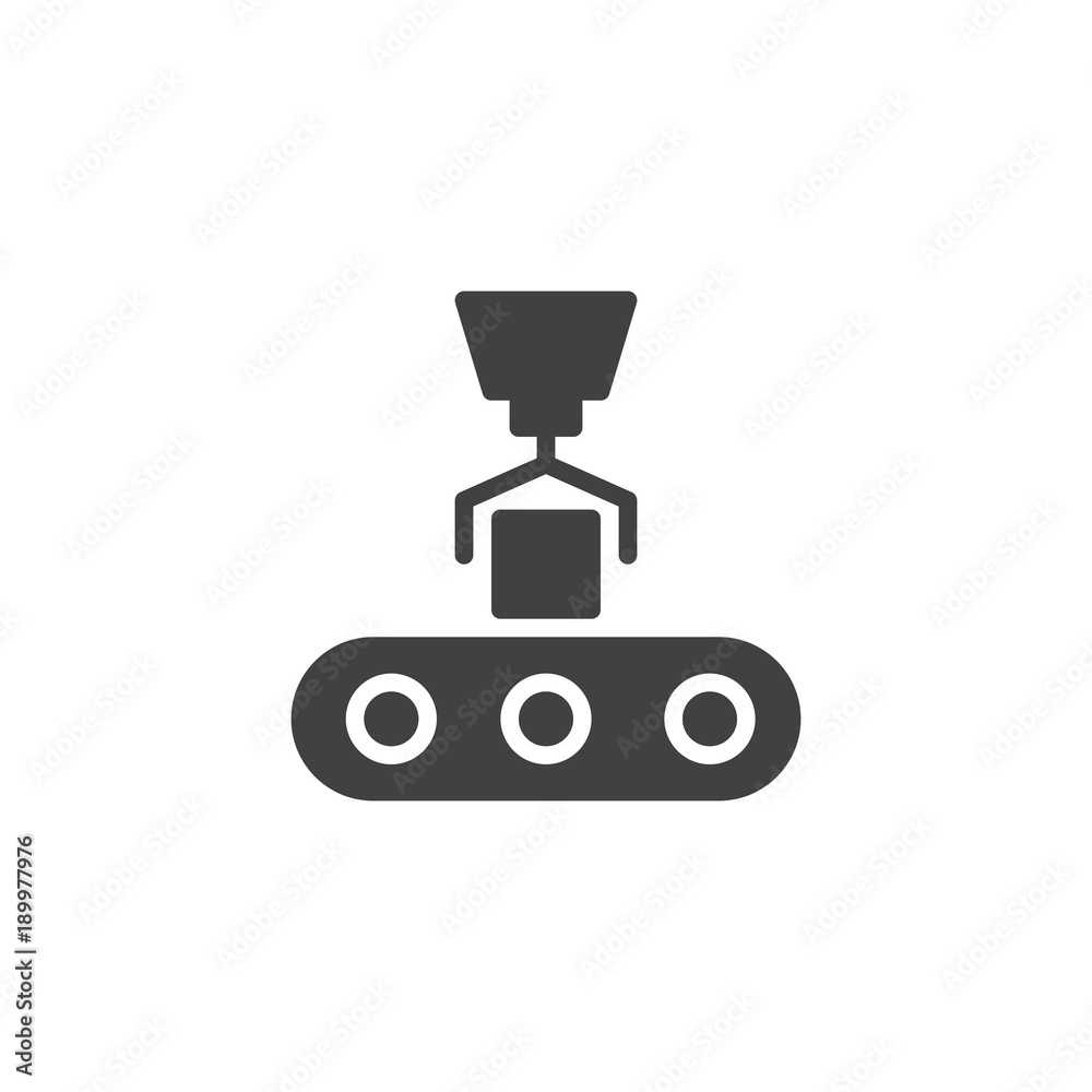 Conveyor loading icon vector, filled flat sign, solid pictogram ...