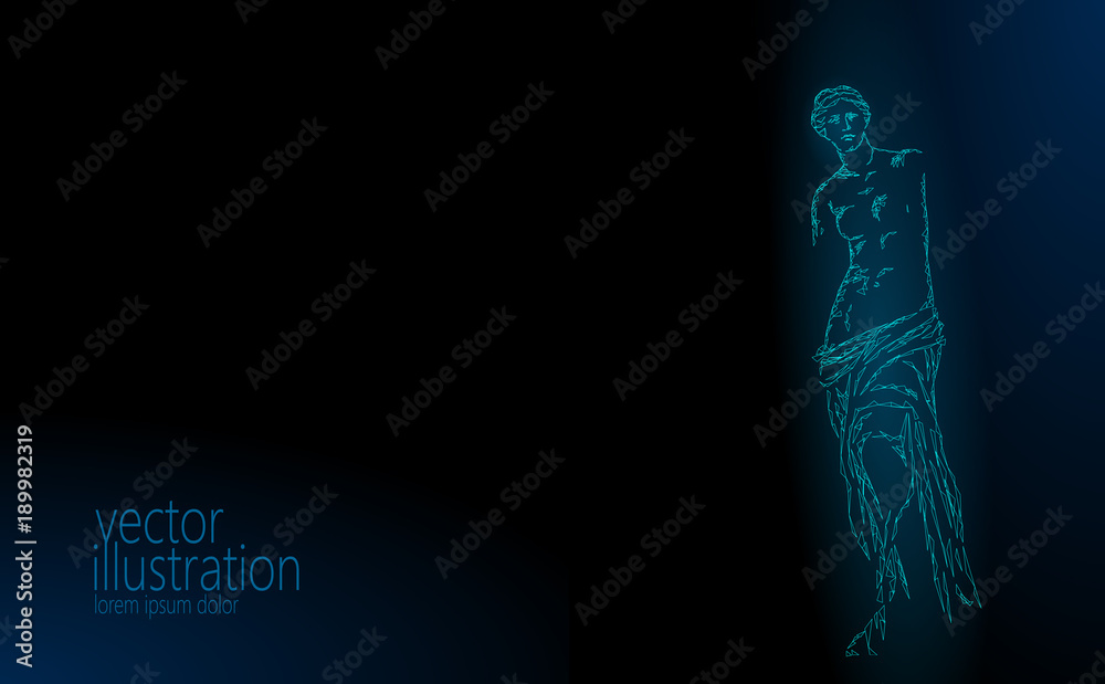 Aphrodite of Milos Venus de Milo ancient Greek statue low poly modern ...