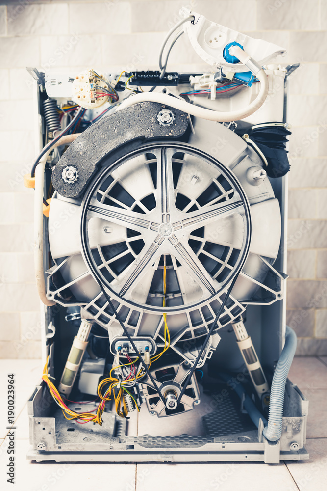washing machine with open enclosure is ready for service Stock Photo ...