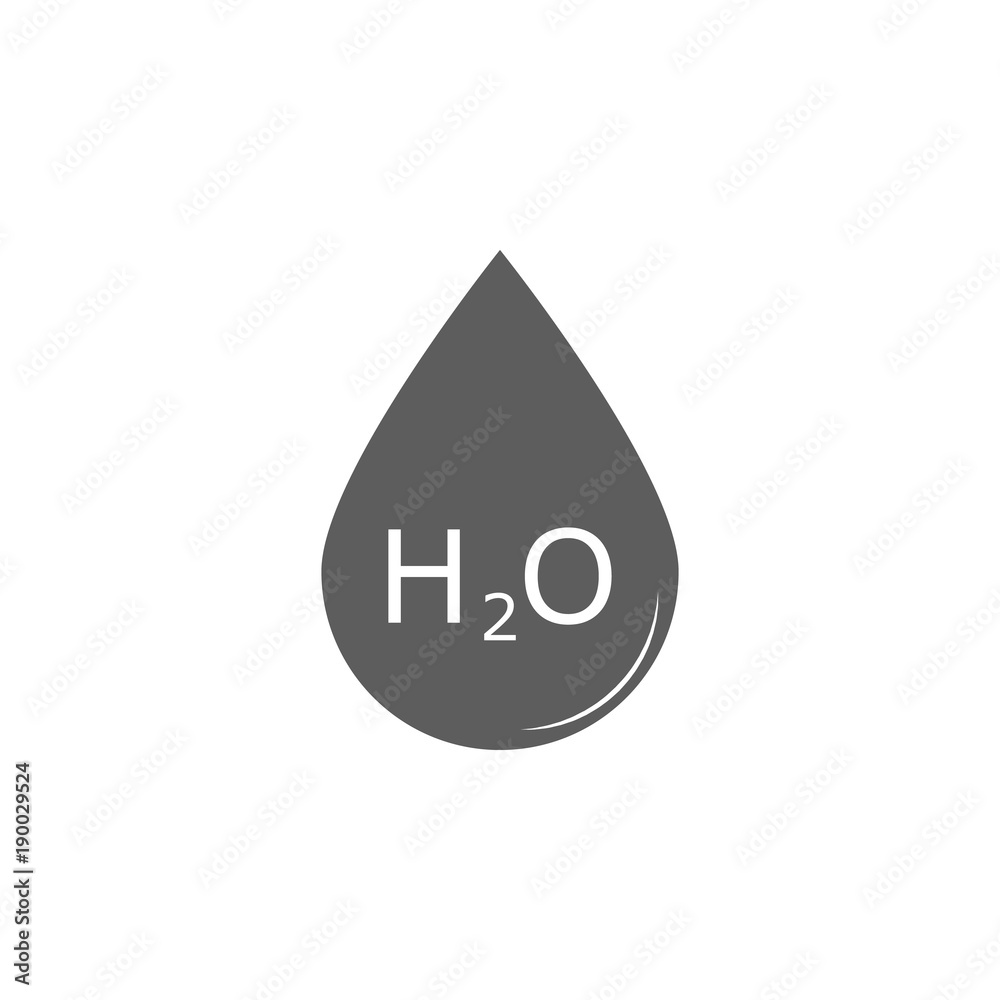 drop and chemical formula of water icon. Element of education icon ...