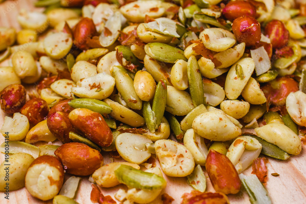 cacahuates pepitas o pipas mexican snack salted peanuts Stock Photo ...