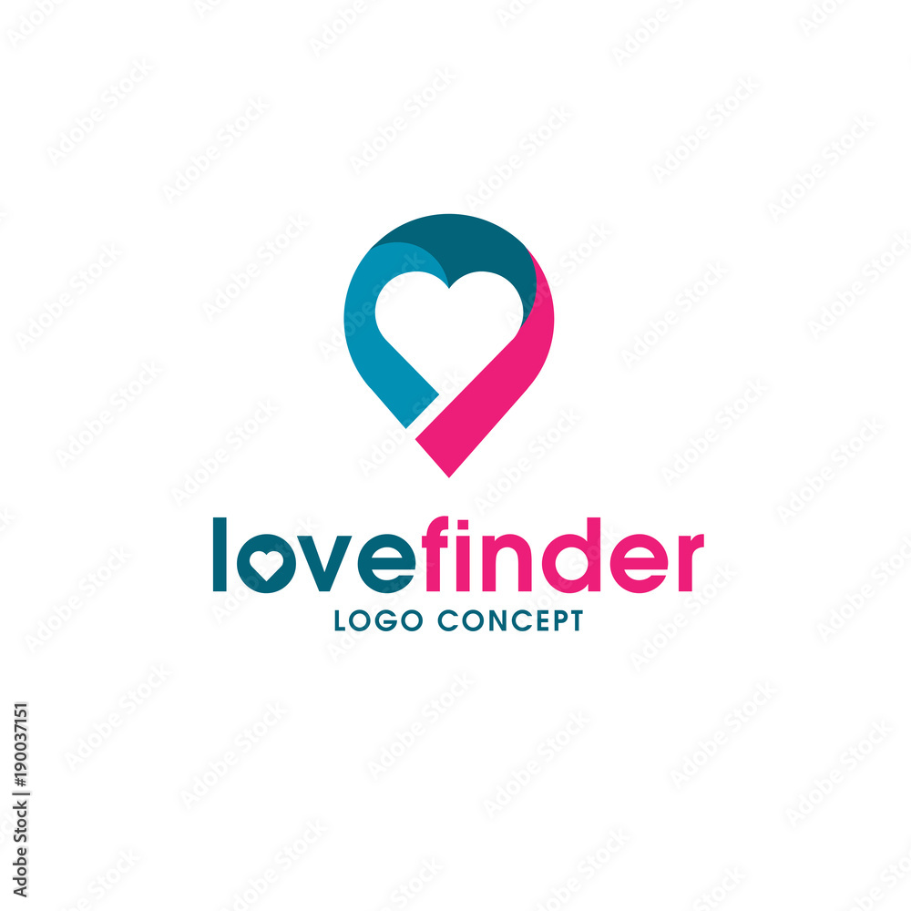 love pin logo, love finder logo, Love placeholder with heart icon ...