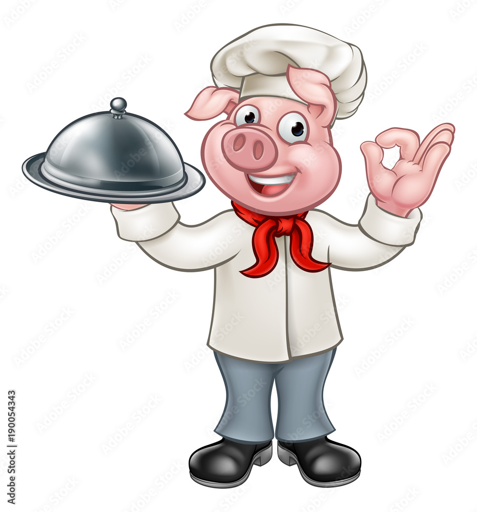 Pig Chef Cartoon Character Mascot Stock Vector | Adobe Stock