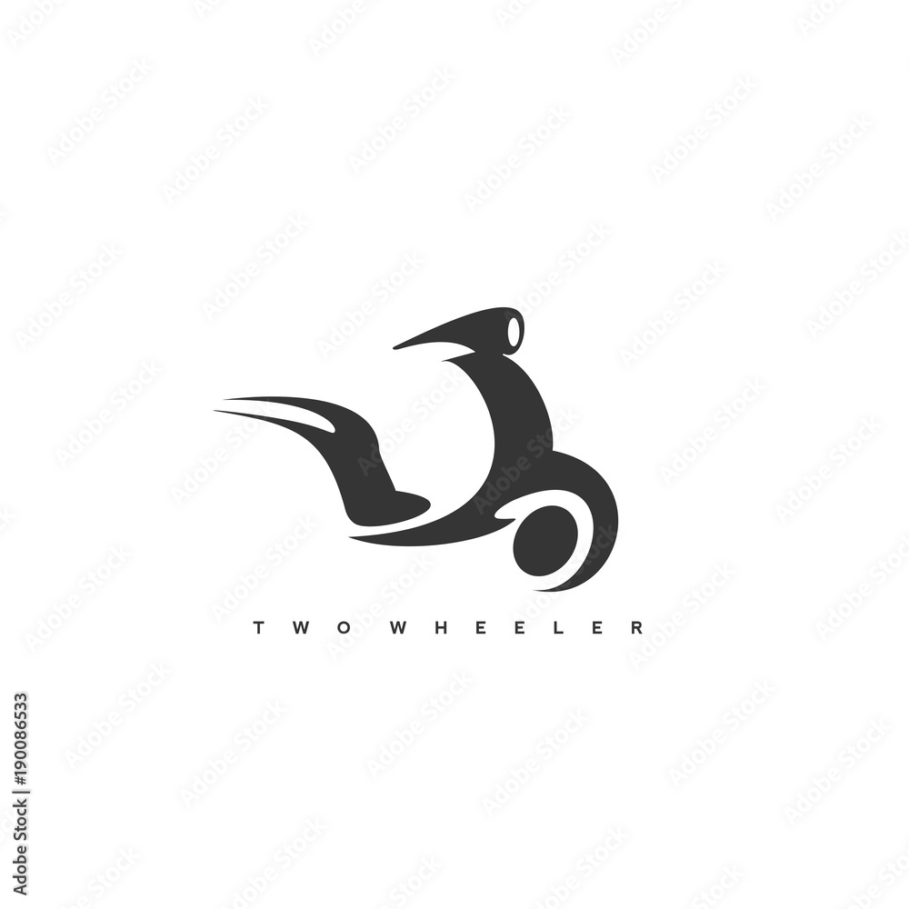 Two wheeler icon, white background. Stock Vector | Adobe Stock