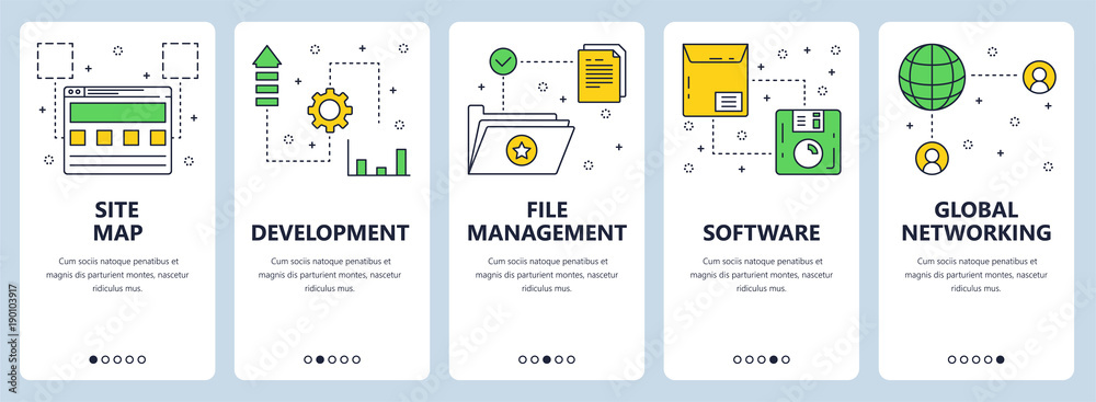 Vector modern thin line site map concept web banner set Stock Vector ...