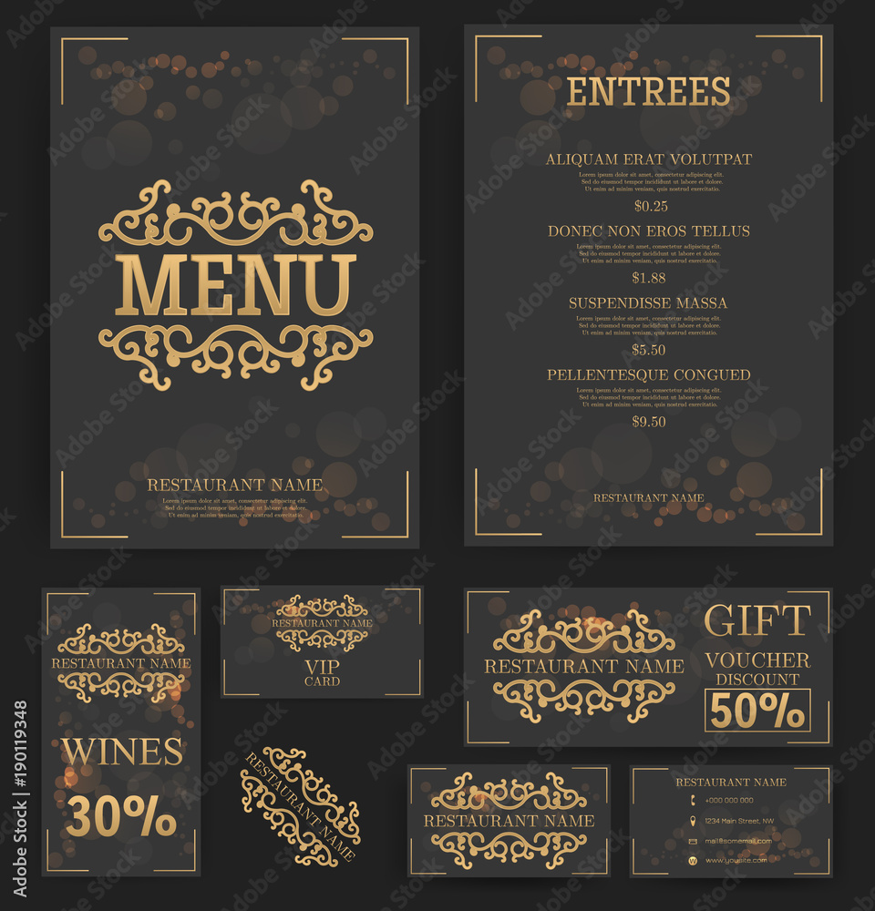 Elegant Restaurant Menu Templates