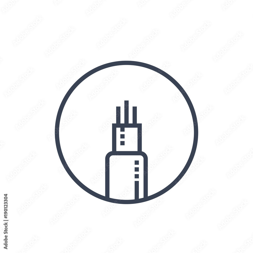 optic fiber cable vector linear icon Stock Vector | Adobe Stock