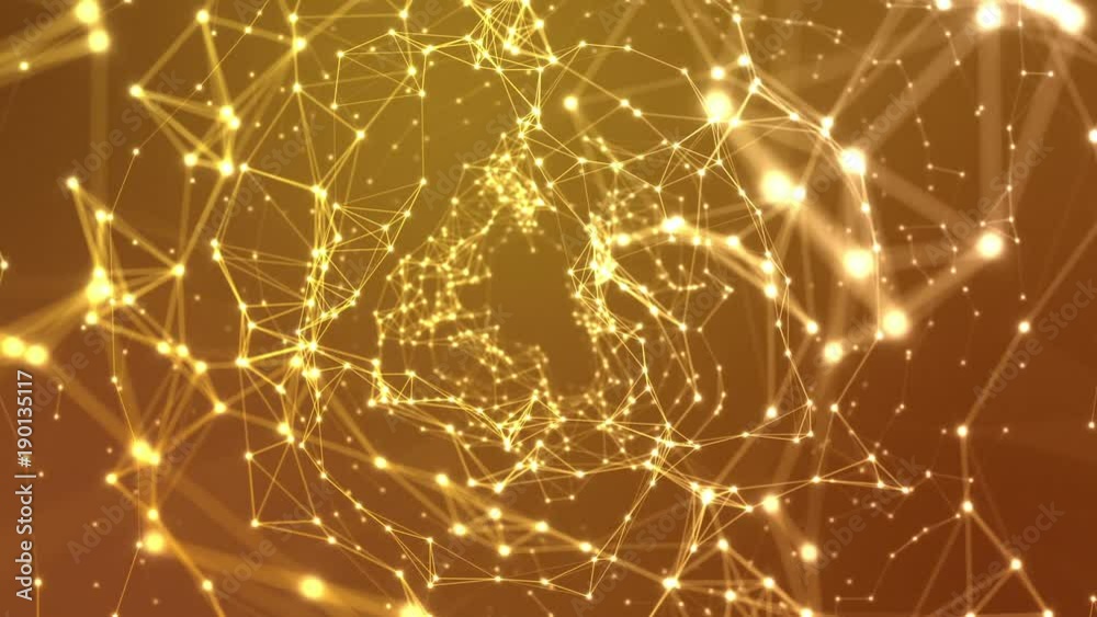 Flying through Network of Light Particles or Flares or Stars Connected ...