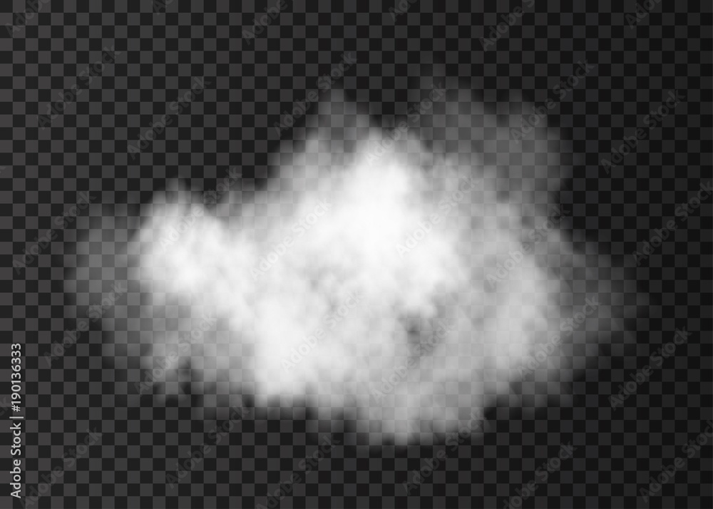 White smoke puff isolated on transparent background. Stock Vector ...