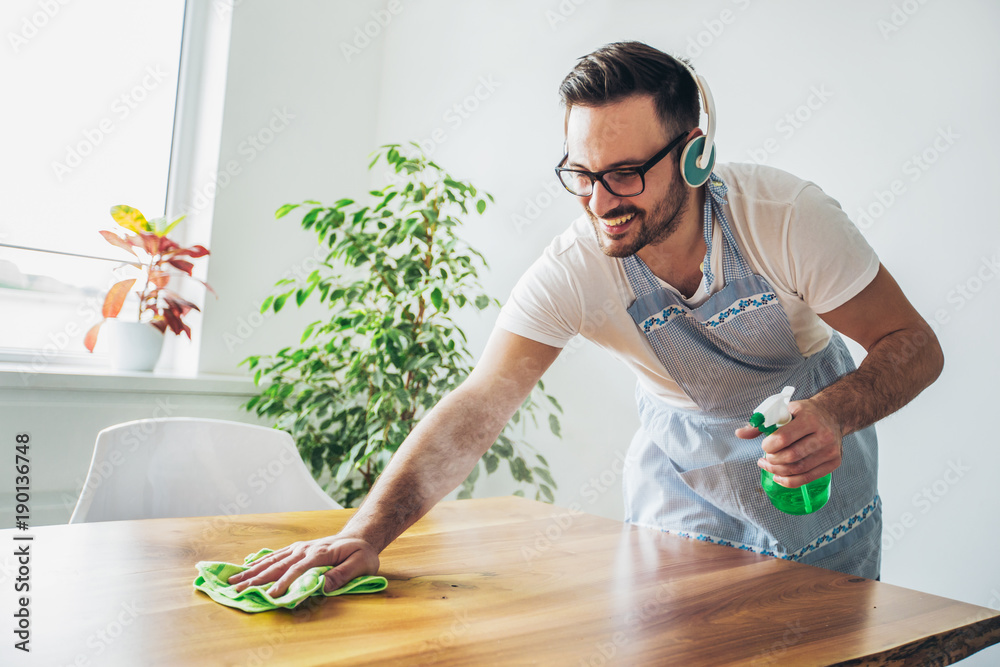 Person Washing A Table