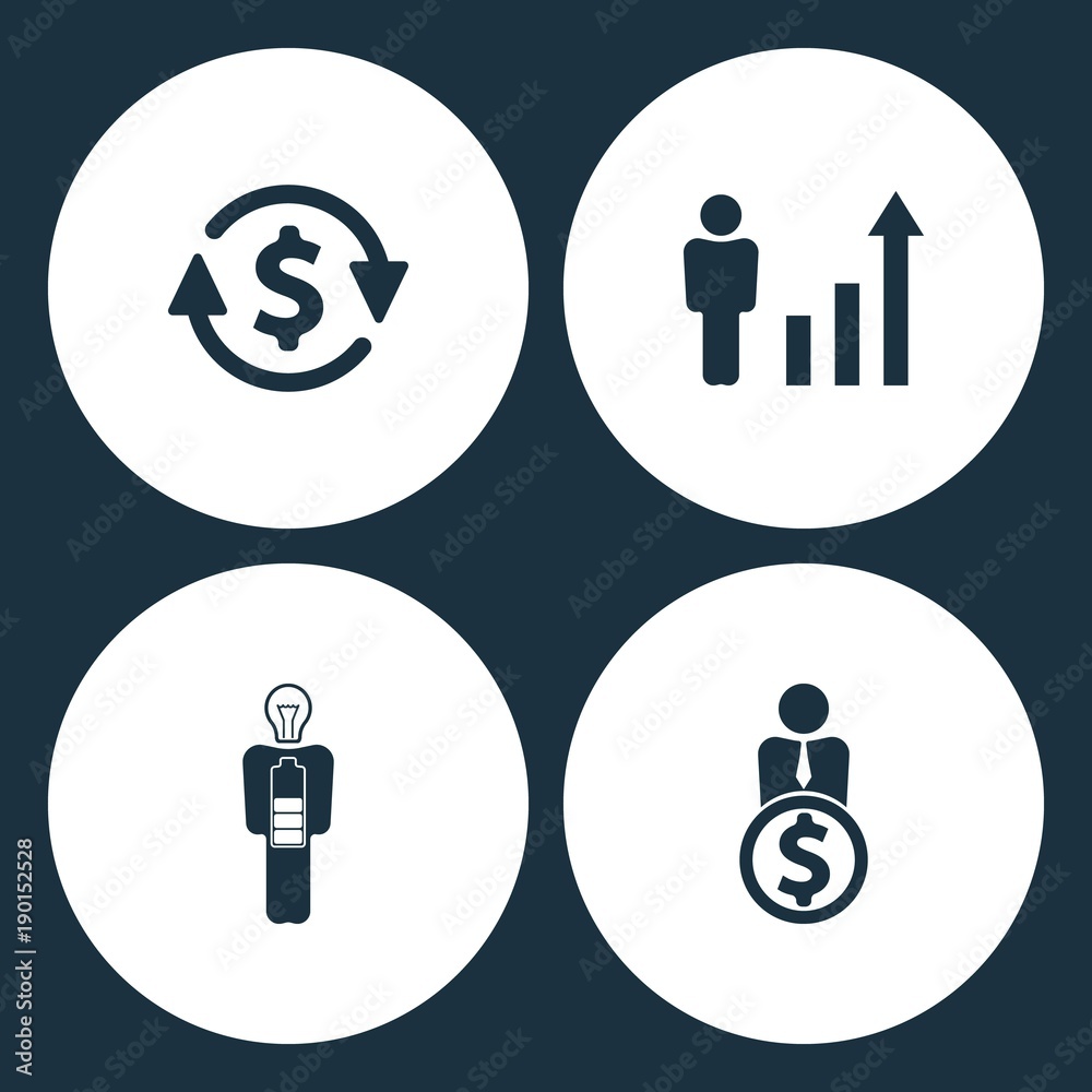 Vector Illustration Set Business Icons. Elements money convert, Human ...