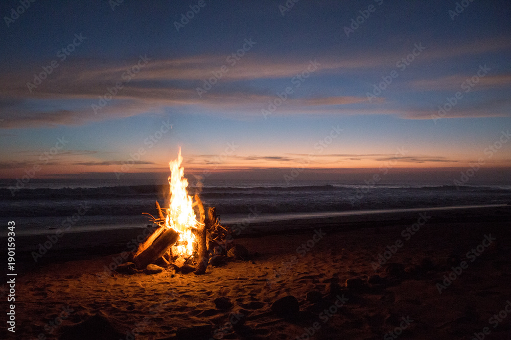 Beach Bonfire Sunset