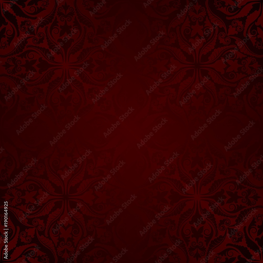 maroon background with antique ornament Stock Vector | Adobe Stock