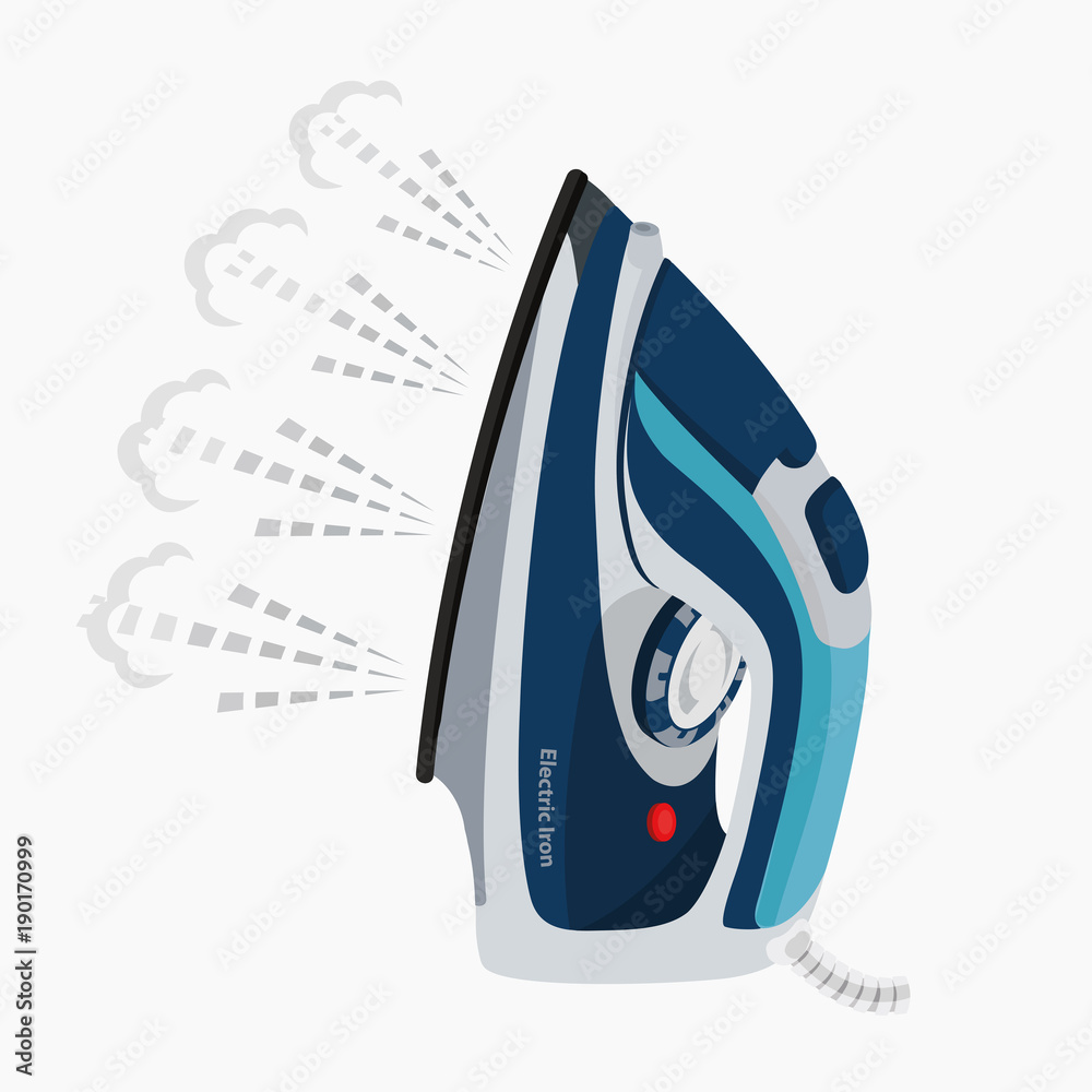 modern electric iron with steam function Stock Vector | Adobe Stock