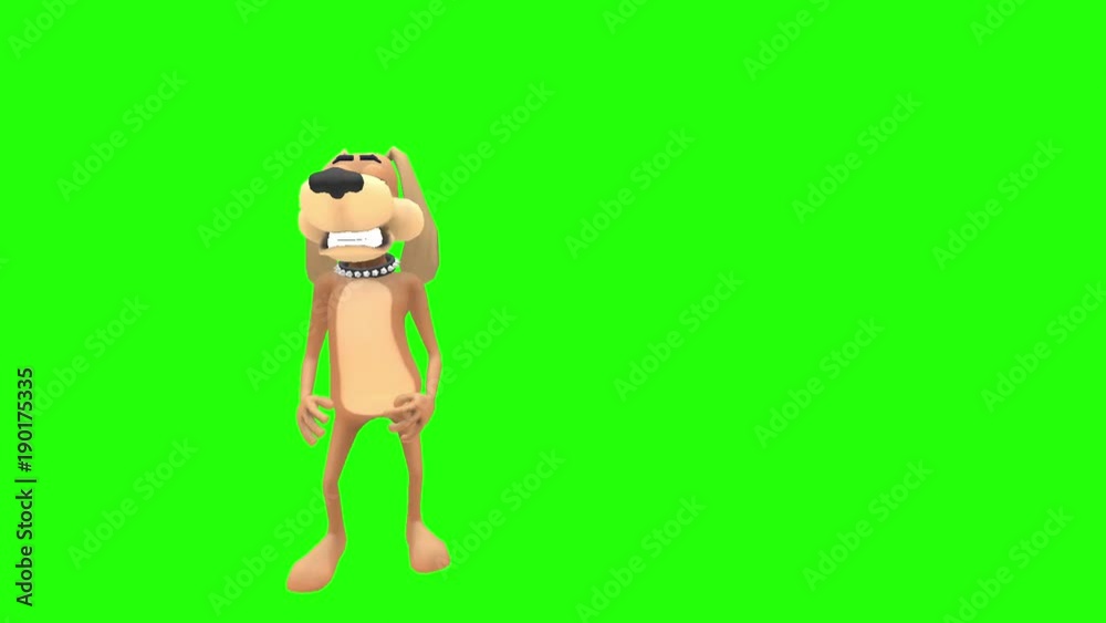 Mad angry animated dog hound canine pooch mutt cartoon character stands ...