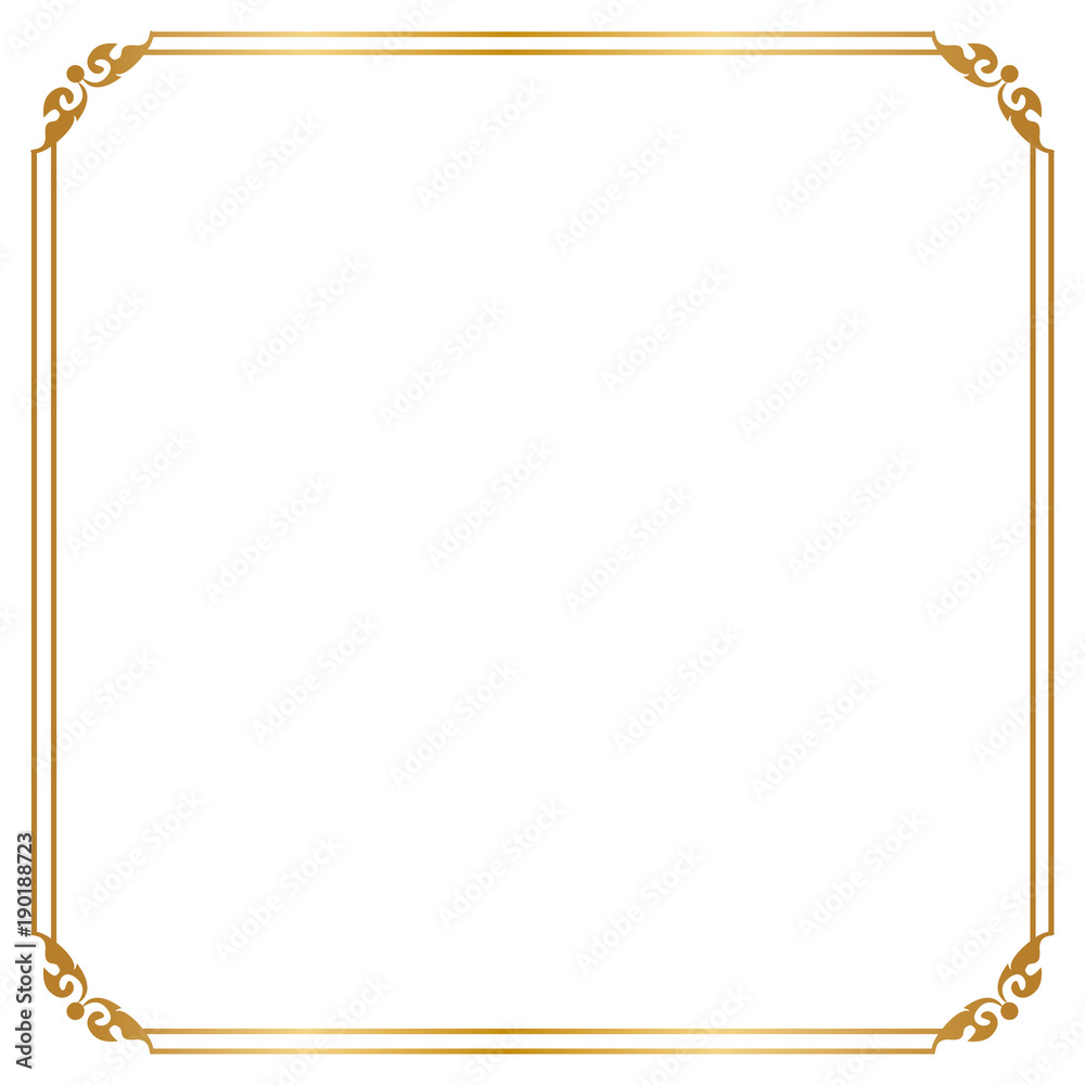 Decorative frame and border , Square, Golden frame, Vector illustration ...